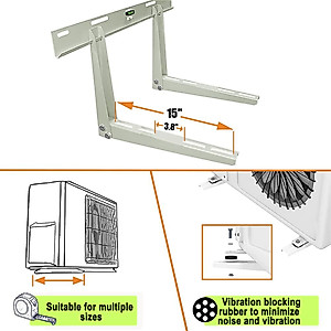 CAT SO RICH Outdoor Wall Mounting Bracket,Support up to 265Lbs,9000-36000 Btu Condenser, for Hanging Ductless Mini Split Air Conditioner Heat Pump Systems,Split HVAC Installation Kit
