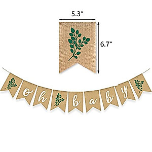 Greenery Baby Shower Banner Eucalyptus leaves Burlap garlands Plant Gender Neutral party decoration