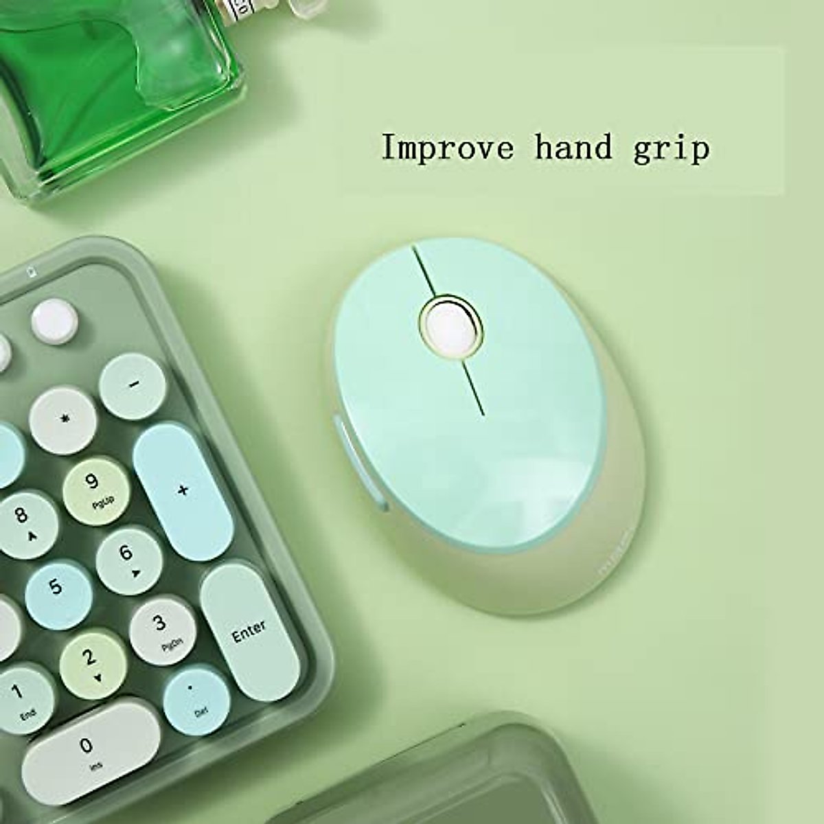 Mofii Wireless Keyboard and Mouse Combo,2.4G USB Multi-Color Cute Full Size Keyboard and Optical Mice Set for Computer Desktop PC Laptop (Green-Mixed)……