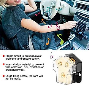 soyond Power Distribution Block (2 Pack) Car Auto Audio Amplifier Vehicle 0/2/4 Gauge in 2/4/8 Gauge Out Amp Power Ground Distributor Blocks Car Amplifier Audio Splitter (1 in 2 Out)