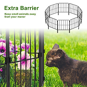 PINPON Small Decorative Garden Fence 10 Pack Animal Barrier Fence 10ft (L) x 16.5in (H) Rustproof Metal Wire Landscape Edging Border for Garden Yard Landscape Patio, Square