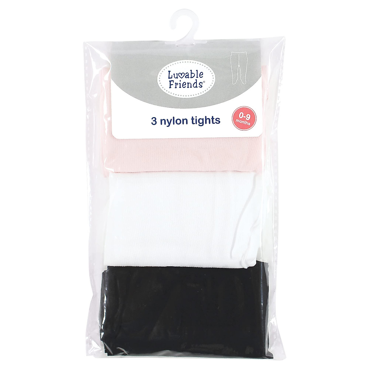 Luvable Friends baby girls Nylon Tights, Black Pink, 2-4T US