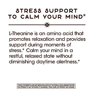 Nature's Way L-Theanine, Stress Support*, Promotes Relaxation*, 200 mg Potency, 180 Vegetarian Capsules