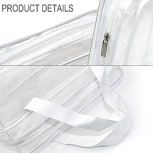 APREUTY Clear Makeup Bags, TSA Approved 6Pcs Cosmetic Makeup Bags Set Clear PVC with Zipper Handle Portable Travel Luggage Pouch Airport Airline Organization (White)