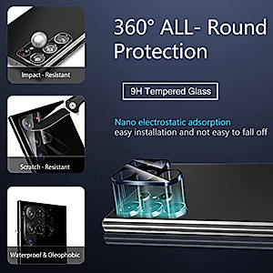 IMBZBK [3+3 Pack for Samsung Galaxy S22 Ultra 5G Screen Protector [Not Glass], 3 Pack Flexible TPU Film with 3 Pack Tempered Glass Camera Lens Protector, Fingerprint Suitable, Case Friendly