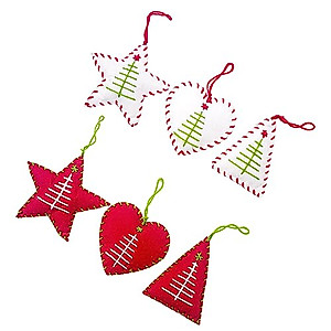 Housoutil 6pcs Christmas Plush Ornaments Felt Christmas Tree Ornaments Holiday Felt Ornaments Christams Decor Christmas Ornaments Cloth Christmas Decorations Pendant Accessories Love