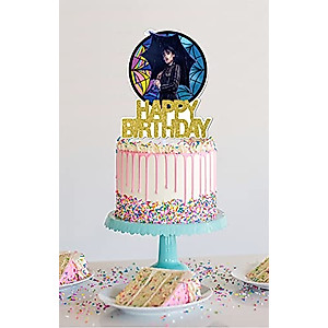 Wednesday Birthday Cake Topper, Wednesday Horror TV Theme Birthday Party Decorations
