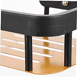 Cabilock 3pcs Bathroom Shelf Wall Mounted Shelves Hanging Storage Organizer Metal Shelving Punch Free Shower Organizer Kitchen Shelf Wall Display Shelves No Drilling Shower Shelves Abs