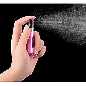 MuOu 3 Pack - 5 Milliliter Mini Refillable Perfume Atomizer Bottle, Multicolor Perfume Spray, Scent Pump Case for Traveling and Outgoing (Gold-Black-Silver)
