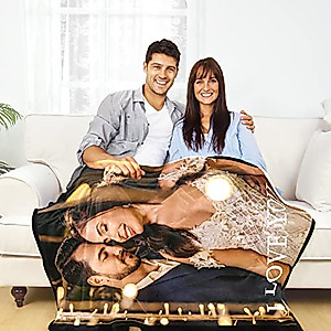 Livole Custom Blanket with Photos Customized Blanket with Pictures Blankets Personalized Baby Blanket Customized Blanket Gifts for Mother's Day, Father's Day, Christmas, Birthday (1-Photo)