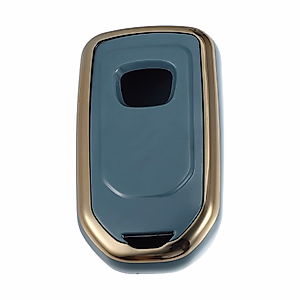 X AUTOHAUX 5 Button TPU Smart Keyless Entry Remote Control Key Fob Case for Honda Accord Civic CR-V Insight Passport Pilot with Chain Blue