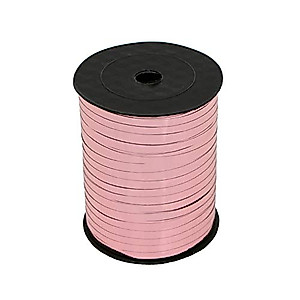 Aysekone 1 Roll 500 Yards Rose Gold Metallic Curling Ribbons Crimped Ribbon Roll Rose Gold Balloon Ribbons for Wedding Birthday Party Decor,Festival,Florist Crafts and Gift Wrapping Decorations