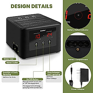 briidea Reptile Misting System, Terrarium Mister with 2 Power Supply Ways, Automatic Humidifiers with Adjustable Spray Nozzles for Reptiles Plants Amphibians Herps