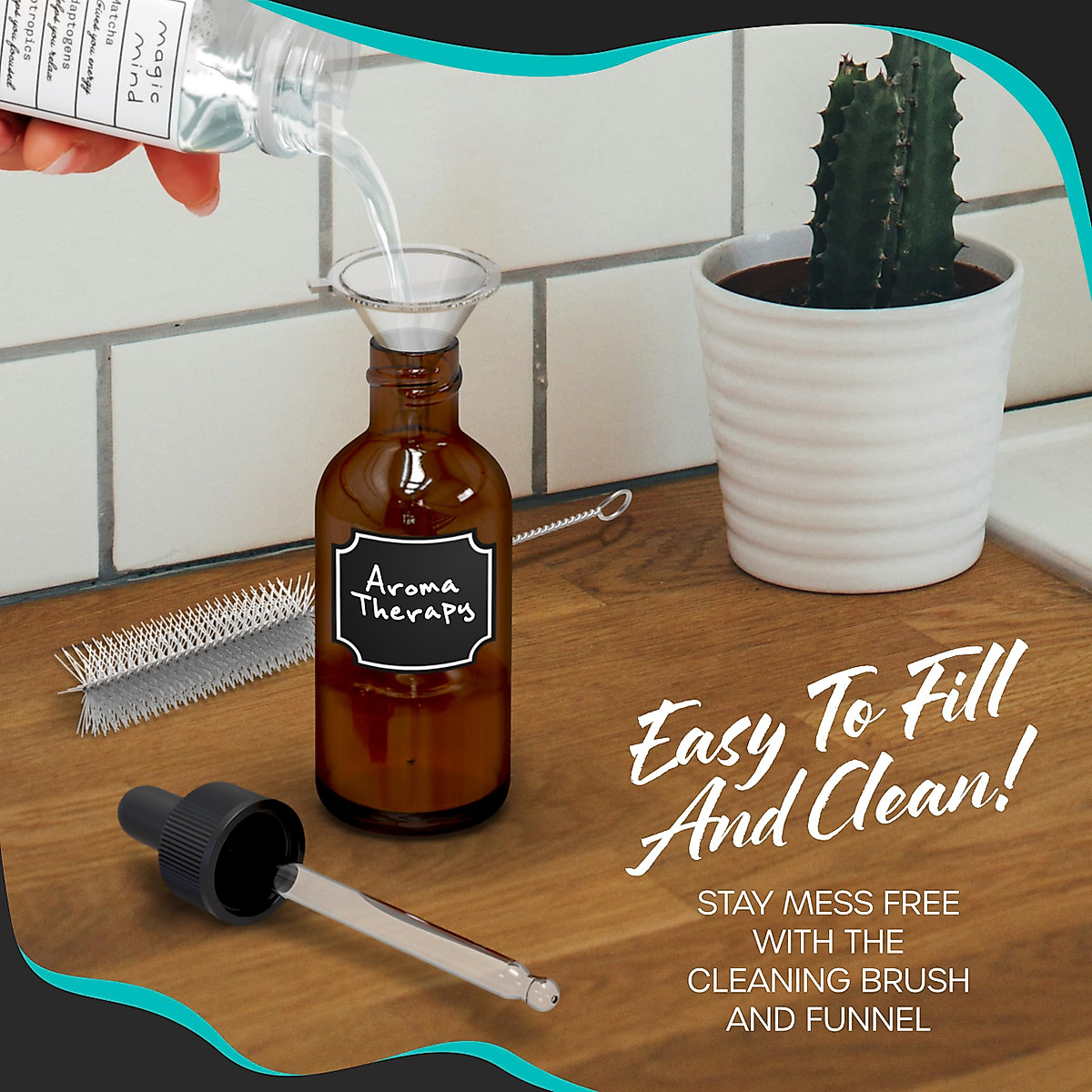 Nevlers 48PK Amber Glass Dropper Bottle 4 Oz | Leakproof Empty Eye Dropper Bottle | Glass Bottles with Dropper Useable as Mini Dropper Bottles for Travel, Tincture Bottles, Medicine Dropper, & More