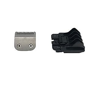 Replacement Detachable Standard Blade Stainless Steel Cutter Head for Wahl All in One Lithium Ion Trimmer 59300 with Bonus Extra 6 Setting Position Adjustable Guide Comb Guard