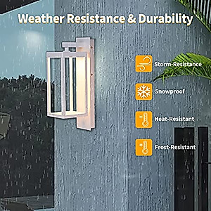 illumishin Outdoor Wall Light Fixtures Exterior Waterproof Wall Lanterns Porch Sconces Wall Mounted Lighting with Glass Shades, Modern Matte White Wall Lamps for Patio Front Door Entryway Garden