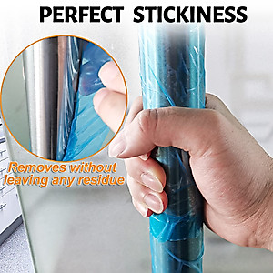 2 Rolls Barrier Film Tattoo Barrier Tape with Dispenser Box, 4" x 6" Dental Plastic Sheets Perforated Protective Pe Film Disposable -1 Roll of 1200 Sheets - Blue