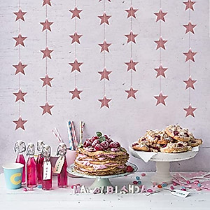 GCWEIYYDS Star Paper Garland Toy Stars Decorations Party Banner Hanging Decoration Rose Gold