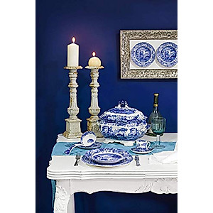 Spode Blue Italian Bread and Butter Plates | Set of 4 | Dessert and Appetizer Plate | Small, Round Blue and White Plate | Measures 6.5 Inches | Dishwasher Safe | Made in England