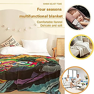 Blanket Rod Psychedelic Wave Ultra-Soft 30x40 Inch Flannel Blanket Throw Fuzzy Fleece Super Plush Soft Warm for Napping Couch Sofa Bed Chair Living Room