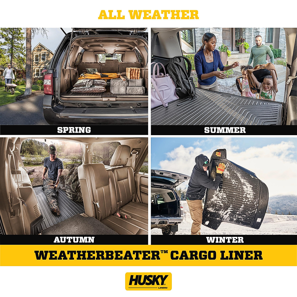 Husky Liners | Weatherbeater Series | Trunk Liner - Black | 42021 | Fits 2011-2015 Chevrolet Cruze w/ Spare Tire in Trunk 1 Pcs