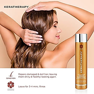 KERATHERAPY Keratin Infusion Repair Conditioner, 10.1 fl. oz., 300 ml - Repairs Dry, Damaged or Frizzy Hair with Caviar Extract, Argan Oil & Kerabond