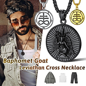 FaithHeart Satan Church Jewelry Sabbatic Gift Sigil of Lucifer Pendant Necklace Women Baphomet Goat Neck Charms