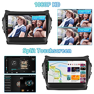 Roinvou [2G+64G] for Hyundai Santa Fe 2013-2017 Car Radio with Wireless Carplay/Android Auto, 9 Inch Android 13 IPS Touch Screen Car Stereo, Bluetooth, GPS, WiFi, SWC, HiFi + AHD Backup Camera