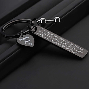 ENSIANTH Fitness Instructor Gift A Truly Great Fitness Instructor is Hard to Find Keychain Personal Trainer Gift Instructor Thank You Gift (Truly Fitness Black-K)