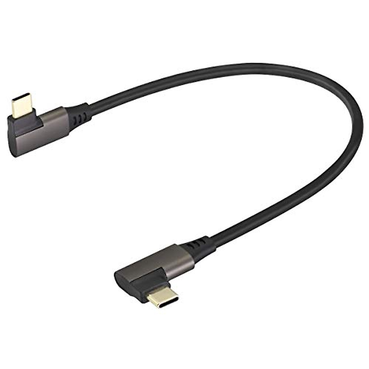 AAOTOKK 90 Degree USB 3.1 Type C Cable Right & Left Angled 3.1 USB Type C Male 4K@60Hz Gen 2 Extension Cable Supports Charging,Data,Audio,Video Cable for Laptop & Tablet & Mobile Phone.(0.3M/1Ft)