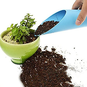 Bonsai Soil Scoops,Plastic Garden Soil Scoops,Colorful Gardening Tools Potting Scoopers Bucket Shovel for Flower Planting,Bonsai,Potting(Black)