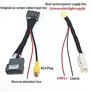 Car Rear View Backup Reverse Camera Adapter RCA Cable for Honda Vezel HR-V HRV XR-V XRV 2013~2019 Original OEM Factory Screen Video Input