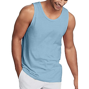 Hat & Beyond Men's Tank Top - Soft Muscle Tee for Boxing & Gym, Medium (Pacific Blue)