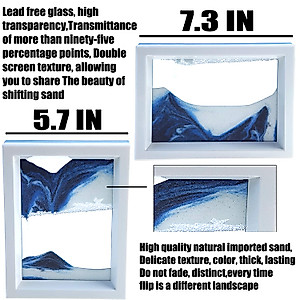 LYPGONE Moving Sand Art Picture Dynamic Sand Picture Flowing Sand Picture Desktop Art Toys Voted Best Gift!(Ocean Heart)