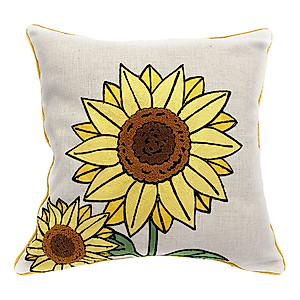 Pillow for Case Sunflower Embroidery Cushion Cover Home Decorative Pillow Cover Sofa Car Bedroom Living Room Office Supp Pillow Cases Standard Size Set of 4 Blue