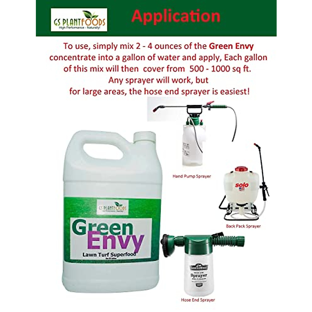 Green Envy Liquid Lawn Food / Fertilizer Concentrate for Any Grass Type (1 Gallon), Turf Care & Healthy Grass