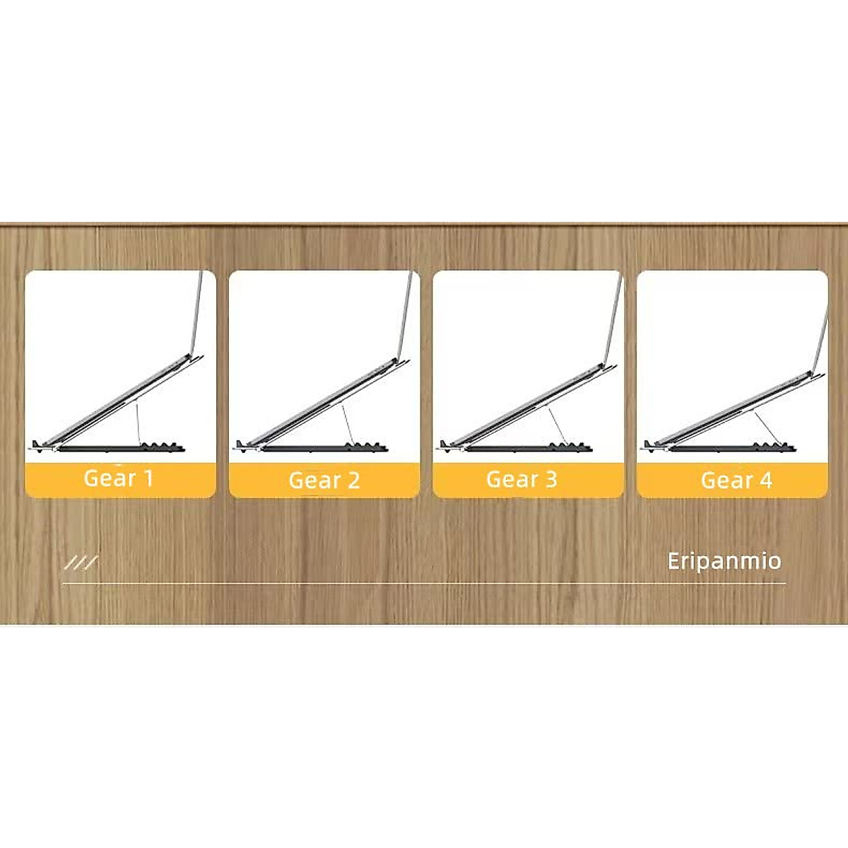 Eripanmio Adjustable Laptop Stand，Upgraded Aluminum Computer Holder Compatible with 10-15.6" Laptops