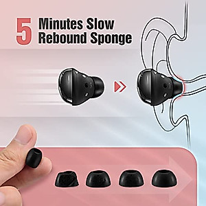 Memory Foam Tips for Samsung Galaxy Buds Pro / Plus / Jabra Elite 85t, No Silicone Eartips Pain, Anti-Slip Replacement Ear Tips, Fit in The Charging Case, 3 Pairs (Assorted Sizes S/M/L, Black)