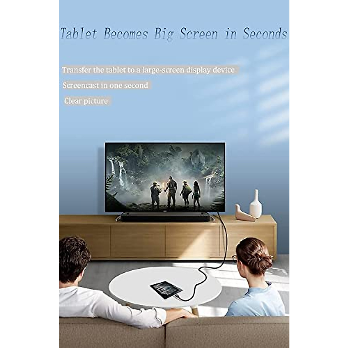 Micro USB to HDMI TV 4k Cable 1.5M/5FT, 1080P HD Video and Audios Compatible with MHL Phone or Tablet to a HDTV Monitor or Projector, Enjoy Big Screen HD Pictures