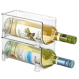 JINAMART Set of 2 Stackable Wine Storage Rack, Counter Top Wine Holder (Holds 2 Bottles)