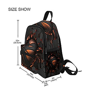 AUUXVA Art Painting Sport Basketball Crash Kids Backpack Boys Girls Toddler Bookbag for Elementary School Kindergarten Preschool Children Travel With Chest Strap