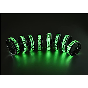 Glow Rings Stainless Steel Rings For Women Boys，Venus Orb Ring Heart Glow In The Dark Trendy Cute Rings For Men Dainty (Stainless Steel, 9)