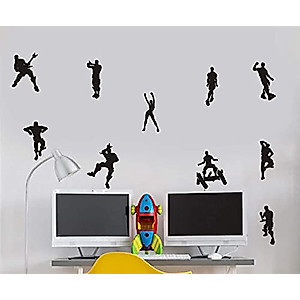 LHKSER Game Wall Decal Wall Sticker Poster Floss Dancing Decal Nursery Boys Room Wall Vinyl Decal Game Stickers (Black++)