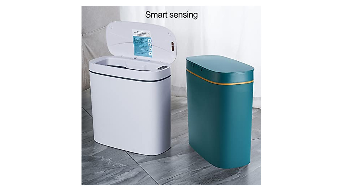 Kitchen Trash Can with Lid - Automatic Dustbin 2 Modes Touch Free ...