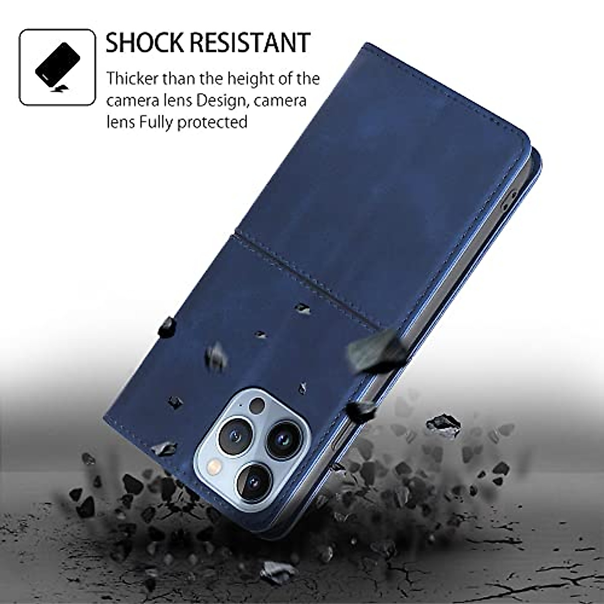 Fansipro Wallet Folio Case for Oppo Reno 6 PRO 5G Snapdragon Edition, Premium PU Leather Slim Fit Cover, 2 Card Slots, Exact Cutouts, Blue