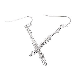 Spinningdaisy Dangling Rhinestone Flute Earrings
