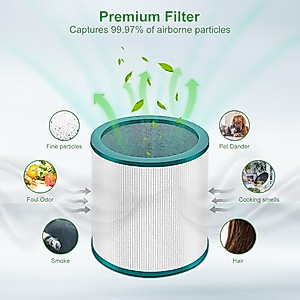 NXBHG TP01 TP02 Replacement Filter 2 Pack Compatible with Dyson Pure Cool Link TP01, TP02, TP03, BP01, AM11 Tower, NXBHG 360° True Filter, Compare to Part # 968126-03