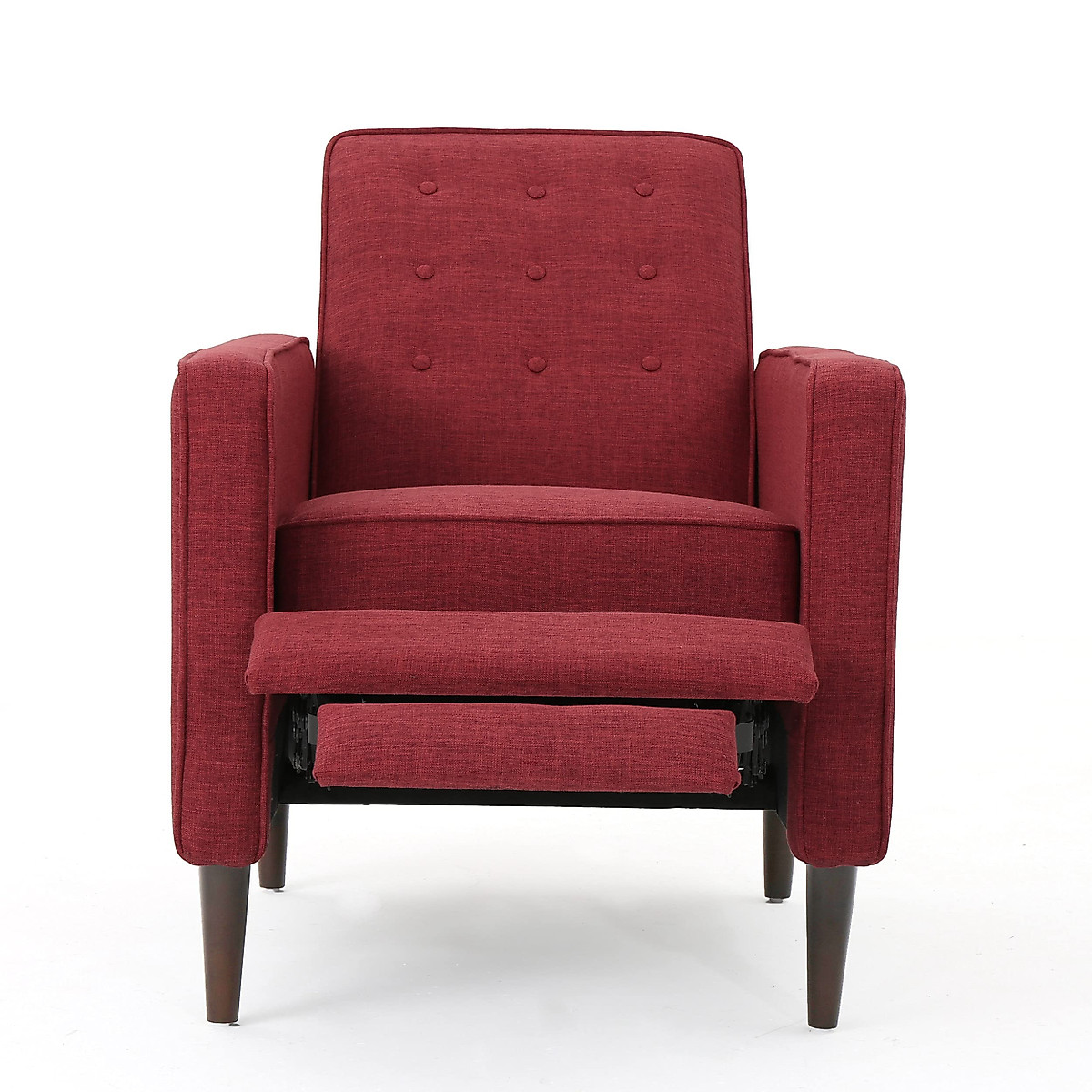 Christopher Knight Home GDFStudio Mason Mid-Century Modern Tuft Back Recliner (Qty of 1, Fabric/Red).