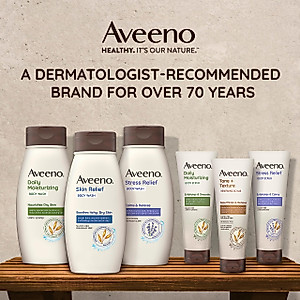 Aveeno Stress Relief Body Scrub, Exfoliating Body Wash for Softer, Smoother Skin, Formulated with Prebiotic Oat & Lavender Scent to Calm & Relax, Sulfate-Free & Soap-Free, 8 fl. oz