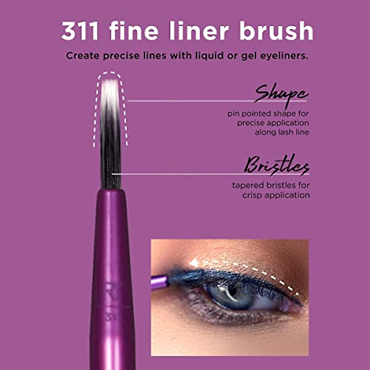 Real Techniques Everyday Eye Essentials Makeup Brush Kit, Eye Makeup Brushes for Eye Liner, Eyeshadow, Brows, & Lashes, Synthetic Bristles, Cruelty-Free & Vegan, 8 Piece Set